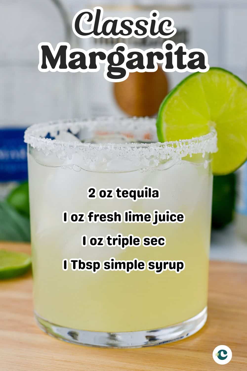 Classic Margarita on the Rocks Recipe (2:1:1 Ratio)