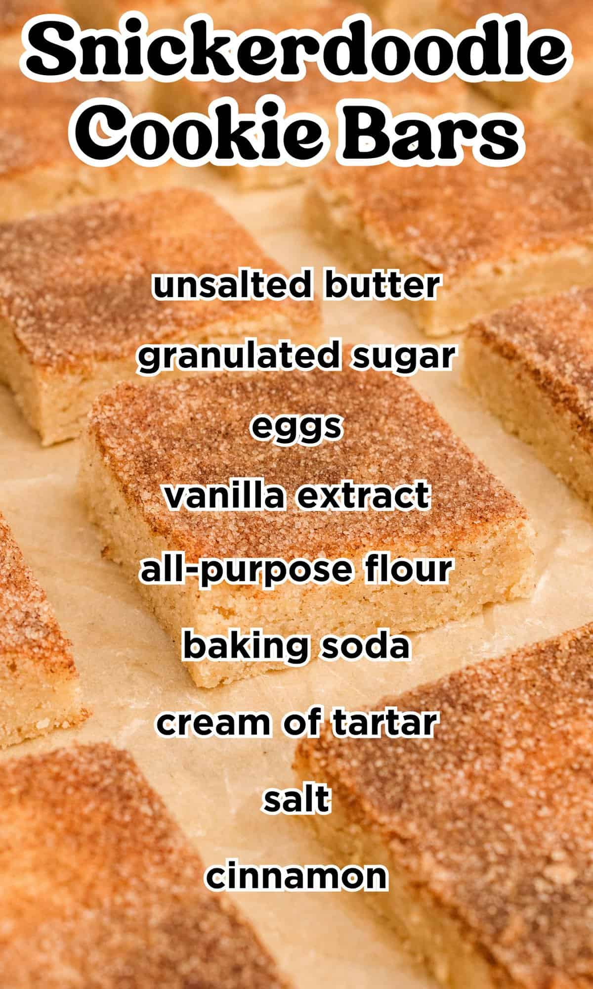 Snickerdoodle Cookie Bars