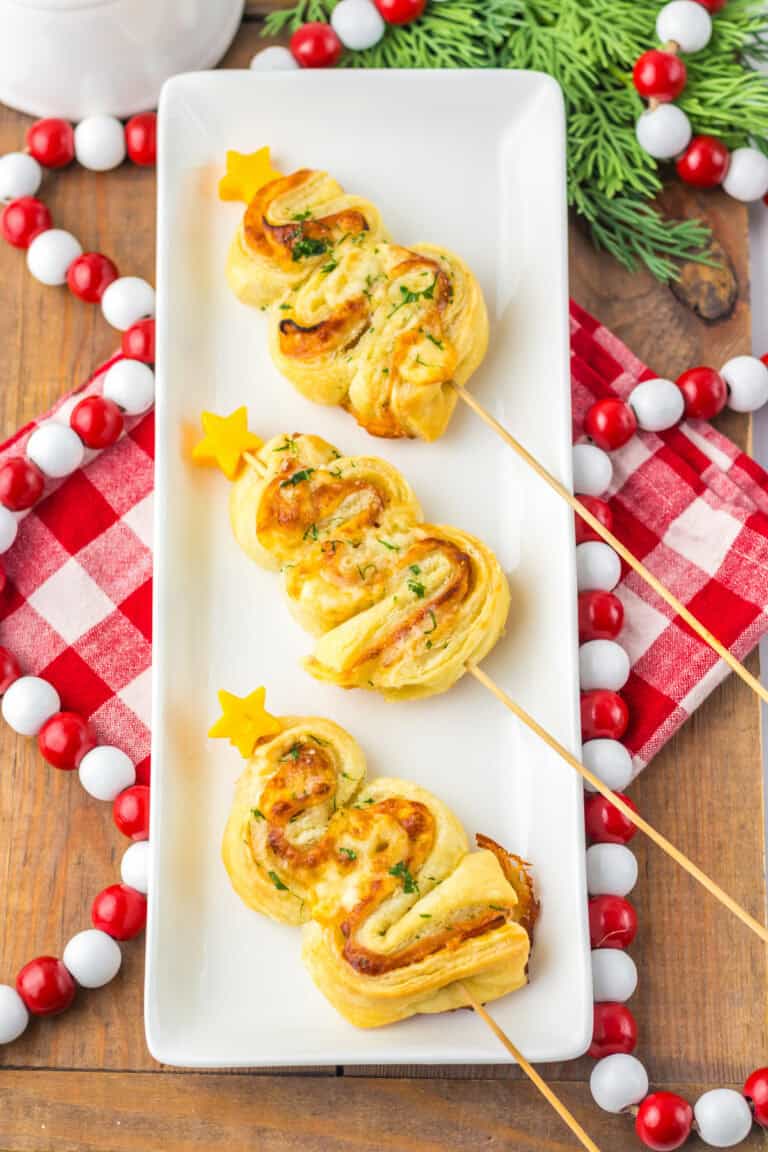 Puff Pastry Christmas Trees with Ham and Cheese