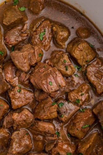 Crockpot Honey Bourbon Steak Tips