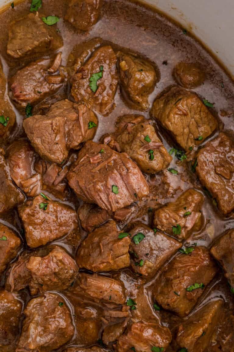 Crockpot Honey Bourbon Steak Tips