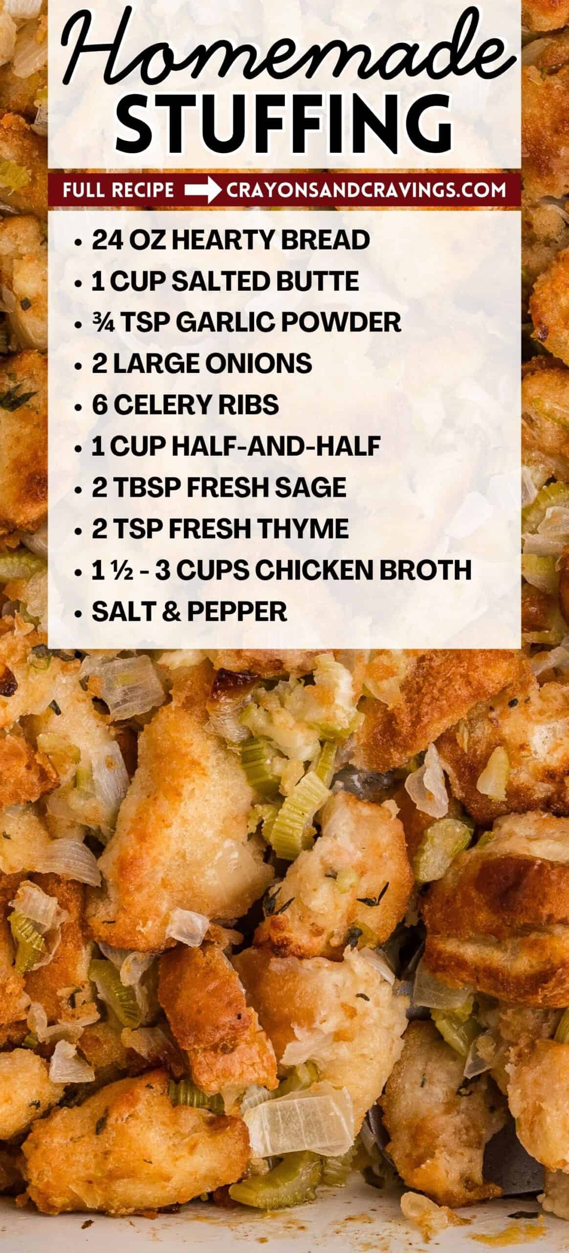 Old Fashioned Bread Stuffing Recipe