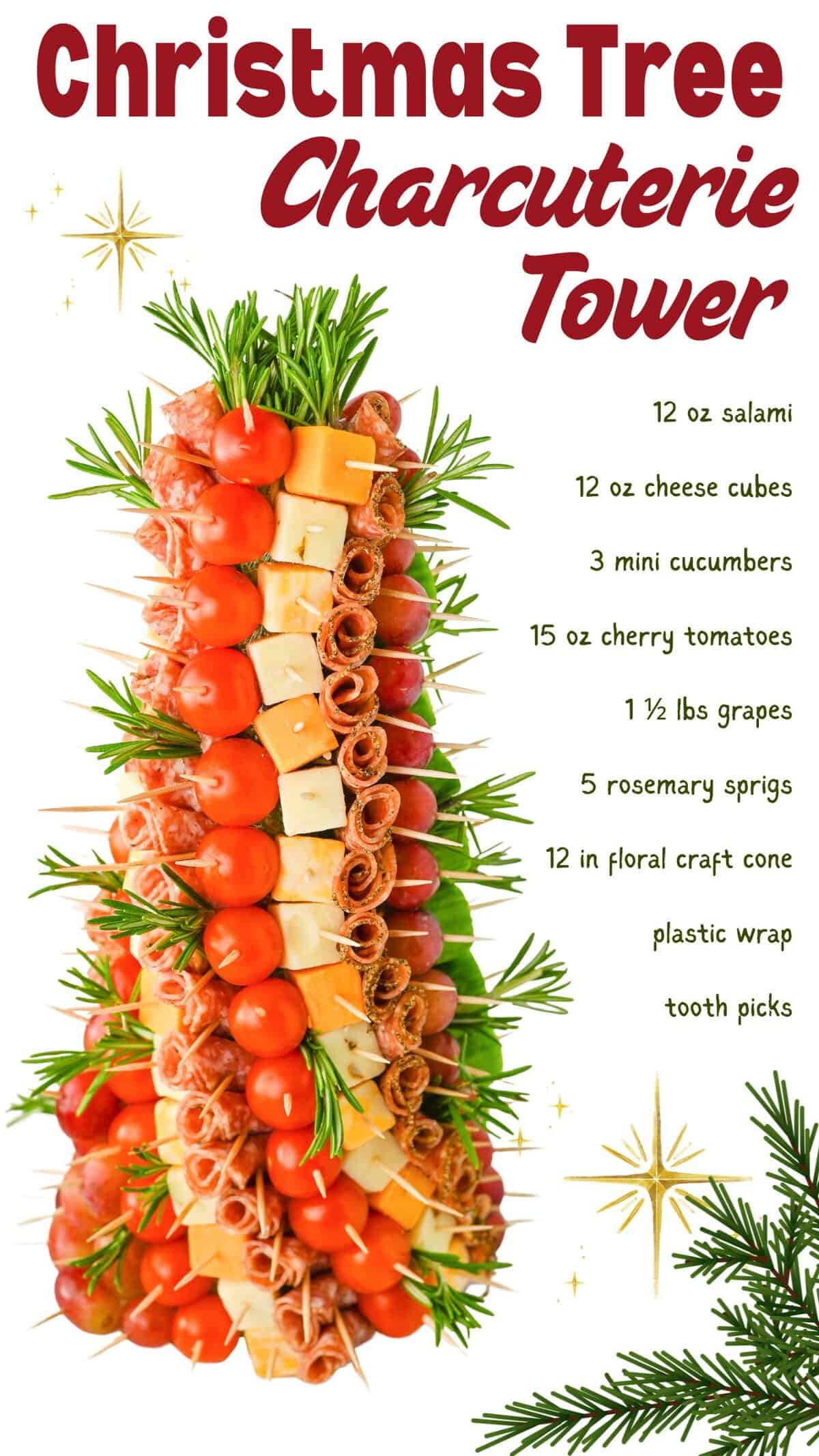 Charcuterie Tree Cone (Festive Christmas Party Appetizer)