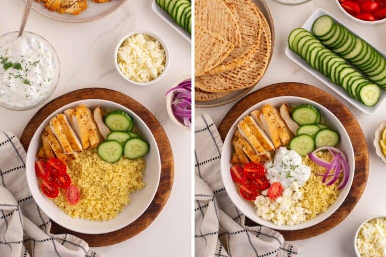 Easy Chicken Gyro Bowls with Homemade Tzatziki